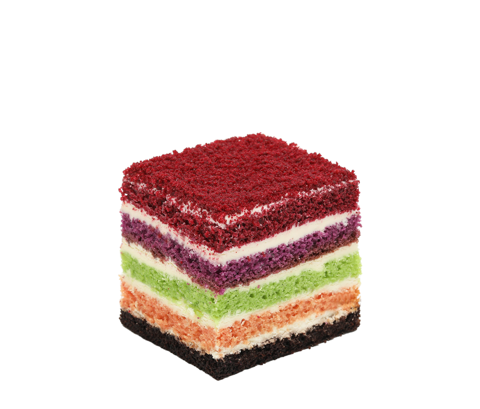 Rainbow Velvet Cake - Lezza Foods